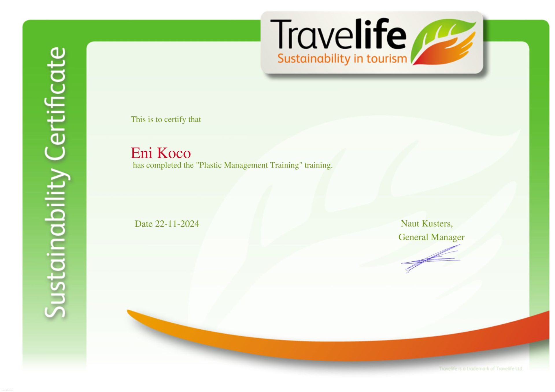 Licenses, Certificates & Awards - Albania My Way